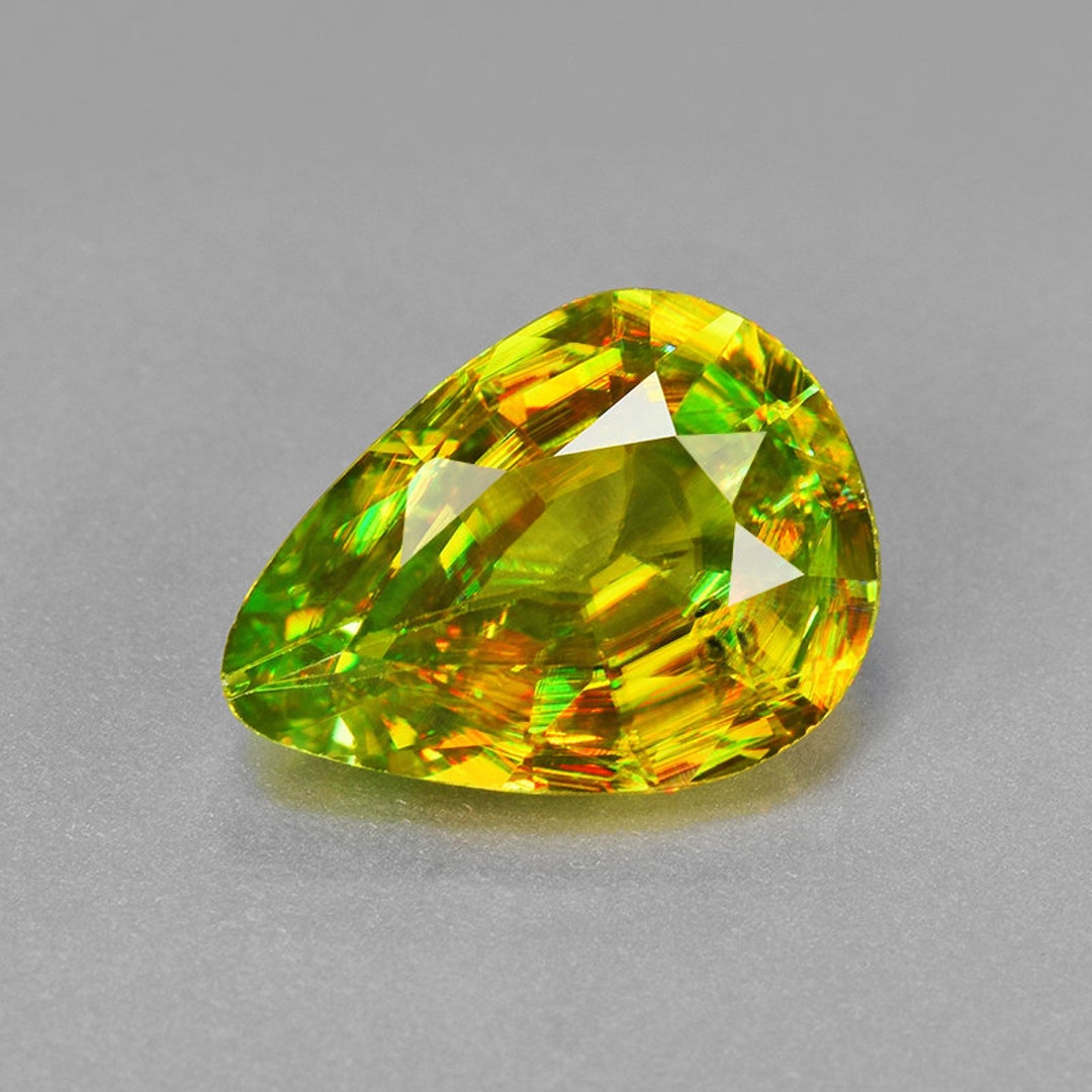 Natural Yellow Multicolor Sphene Pear Sphene Loose Gemstone Sphene1.77 ...