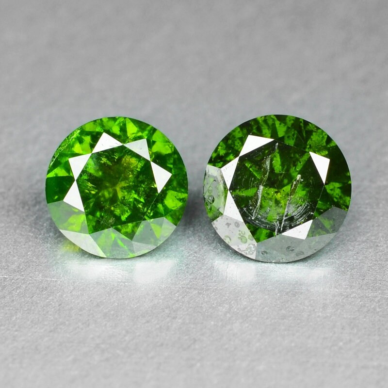 Round Green Diamond Natural 0.49 Cts Fancy Natural Diamond | Etsy