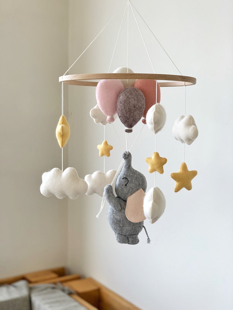 Elephant Baby Mobile Nursery Decor Girl Crib Baby Mobile - Etsy