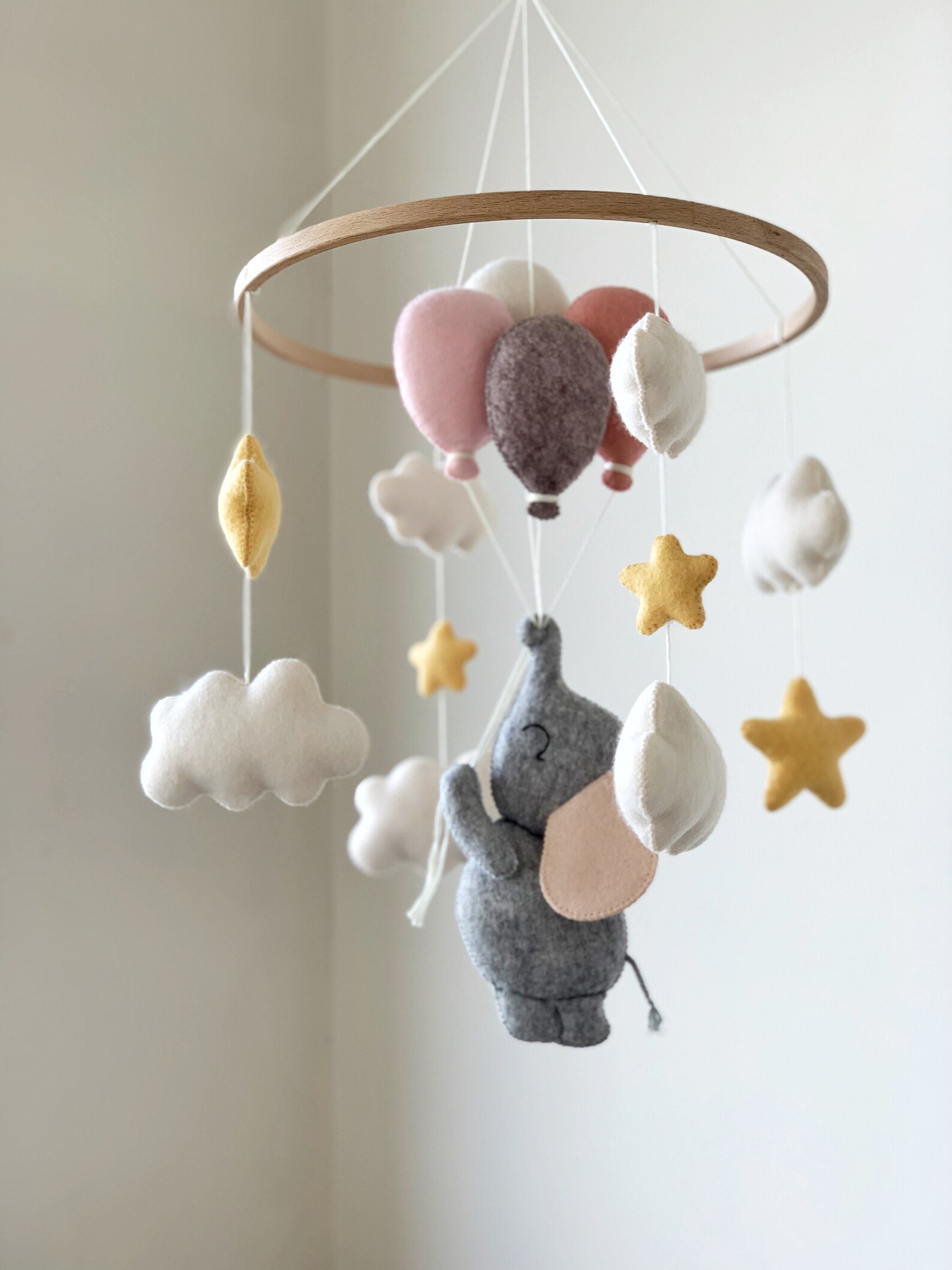 Elephant Baby Mobile Nursery Decor Girl Crib Baby Mobile - Etsy