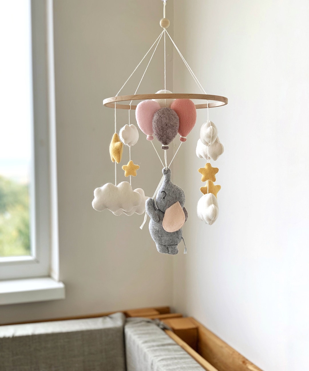 Elephant Baby Mobile Nursery Decor Girl Crib Baby Mobile - Etsy