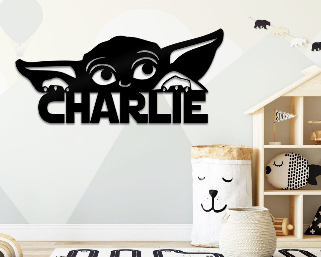 Personalized Baby Yoda Metal Art Star Wars Inspired Sign Yoda Wall Art ...