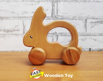 Wooden Rabbit Toy | Etsy