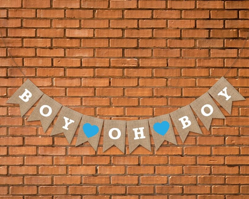 Boy Oh Boy Banner Baby Shower Decorations Its a Boy | Etsy