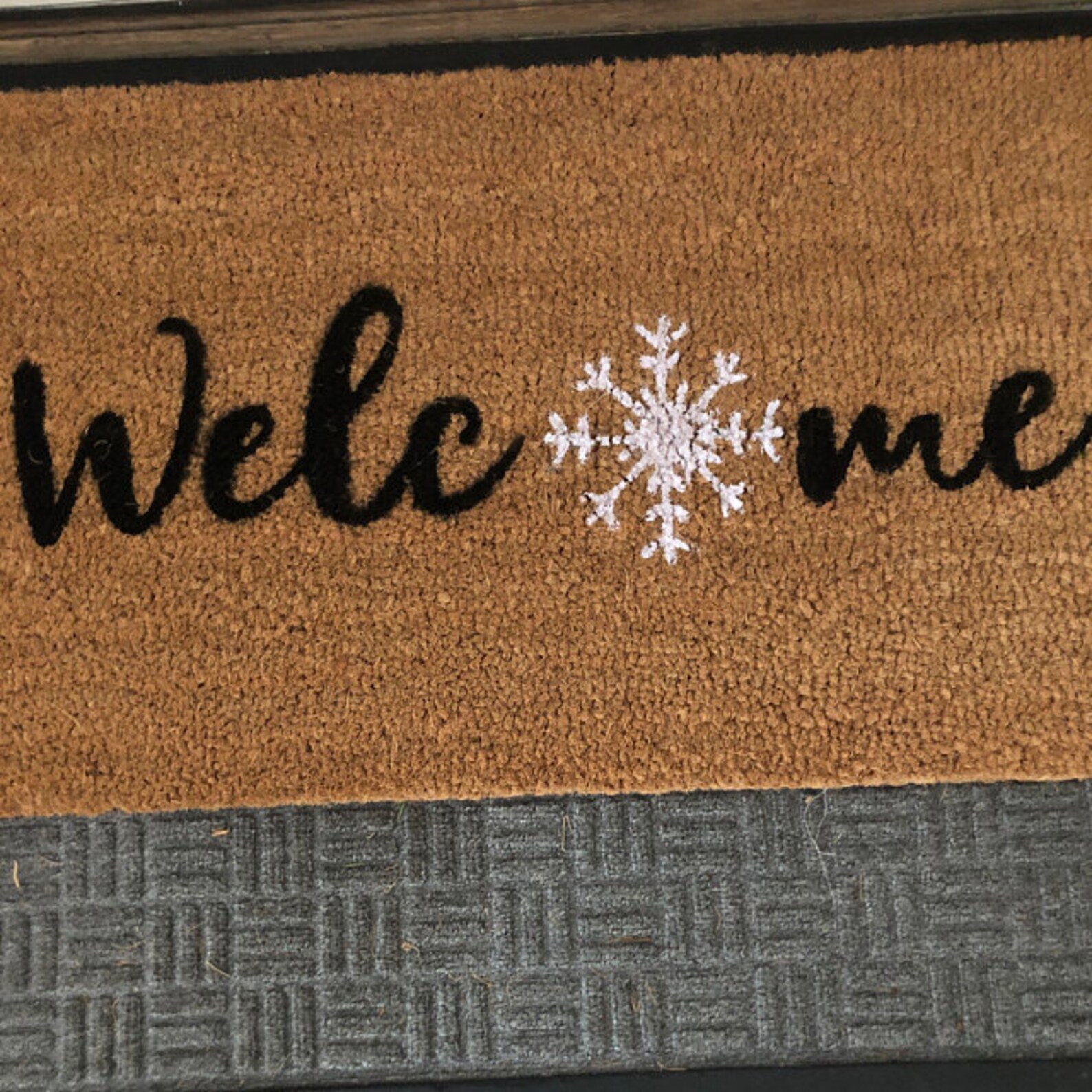 Welcome Snowflake Doormat Winter Doormat Welcome Mat | Etsy