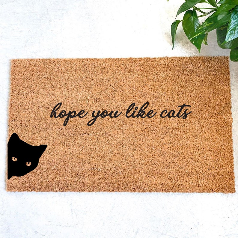 Hope You Like Cats Doormat Meow Cat Head Doormat - Etsy