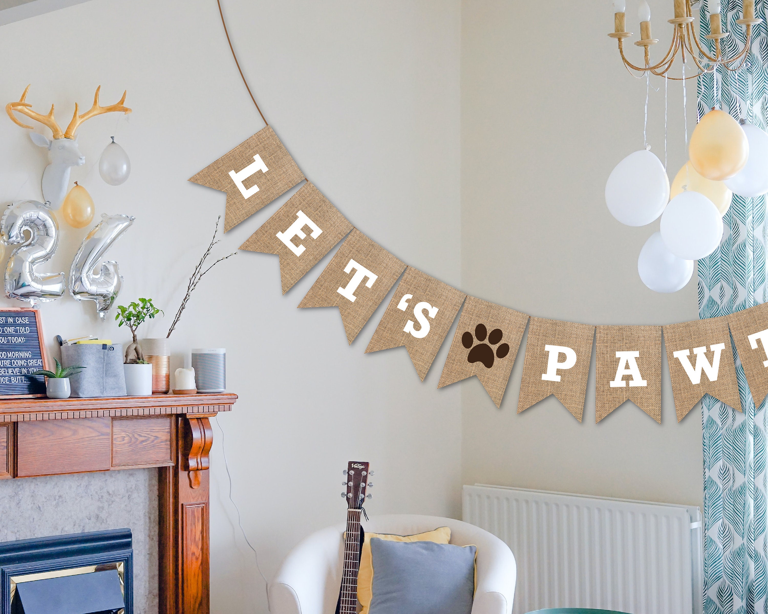 Lets Pawty Banner Dog Birthday Banner Puppy Birthday - Etsy