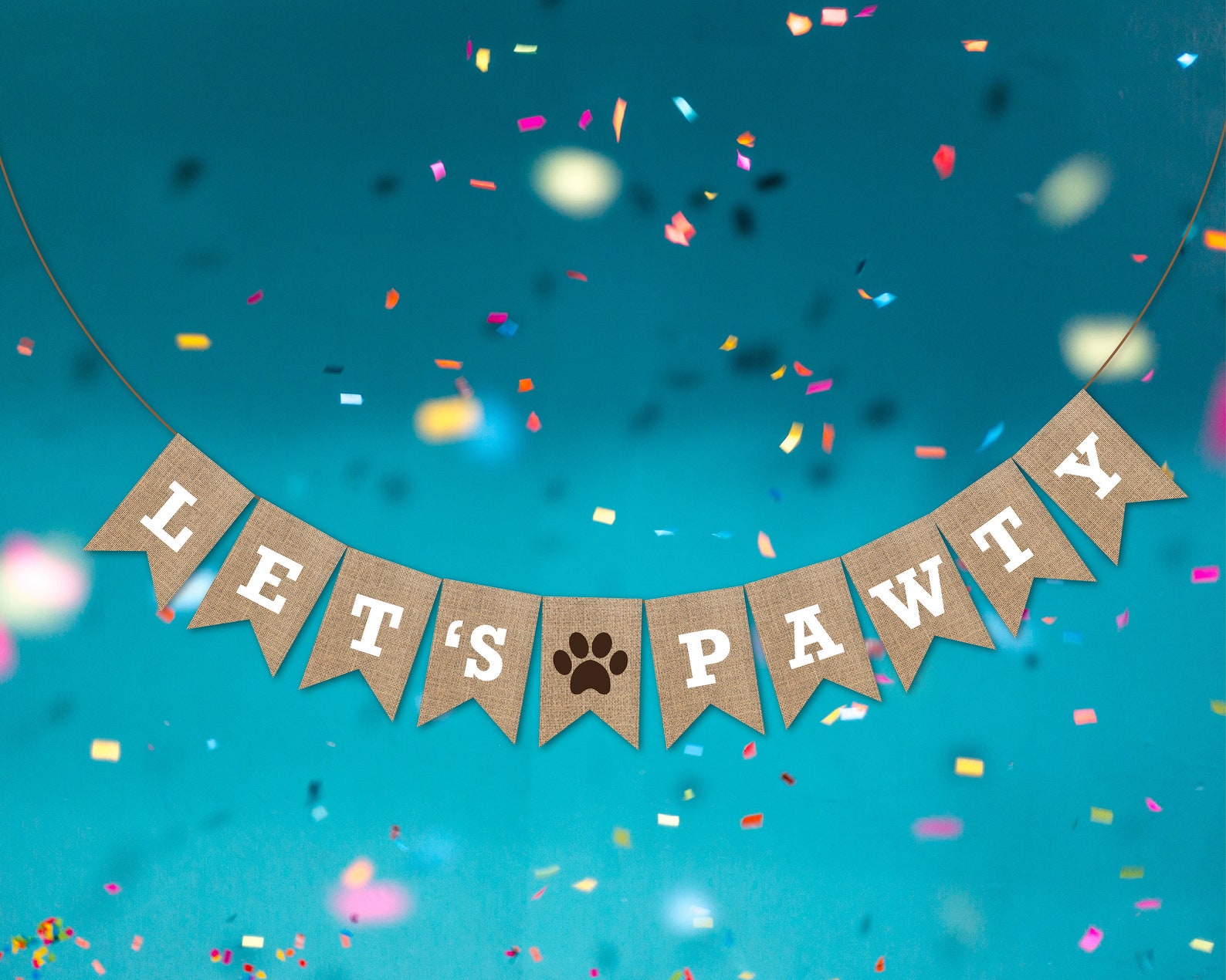 Lets Pawty Banner Dog Birthday Banner Puppy Birthday | Etsy