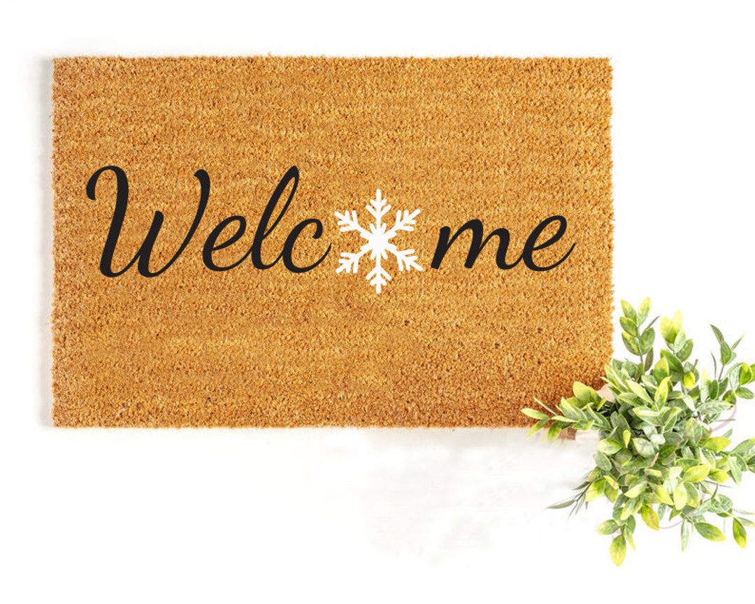 Welcome Snowflake Doormat Winter Doormat Welcome Mat - Etsy