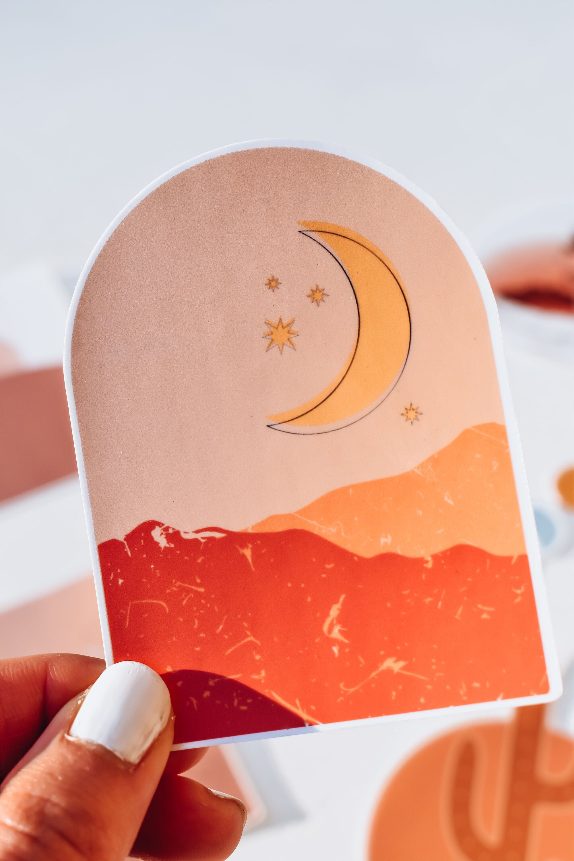 Waterproof Moon and Stars Sticker, Boho Sticker, Weatherproof Sticker ...