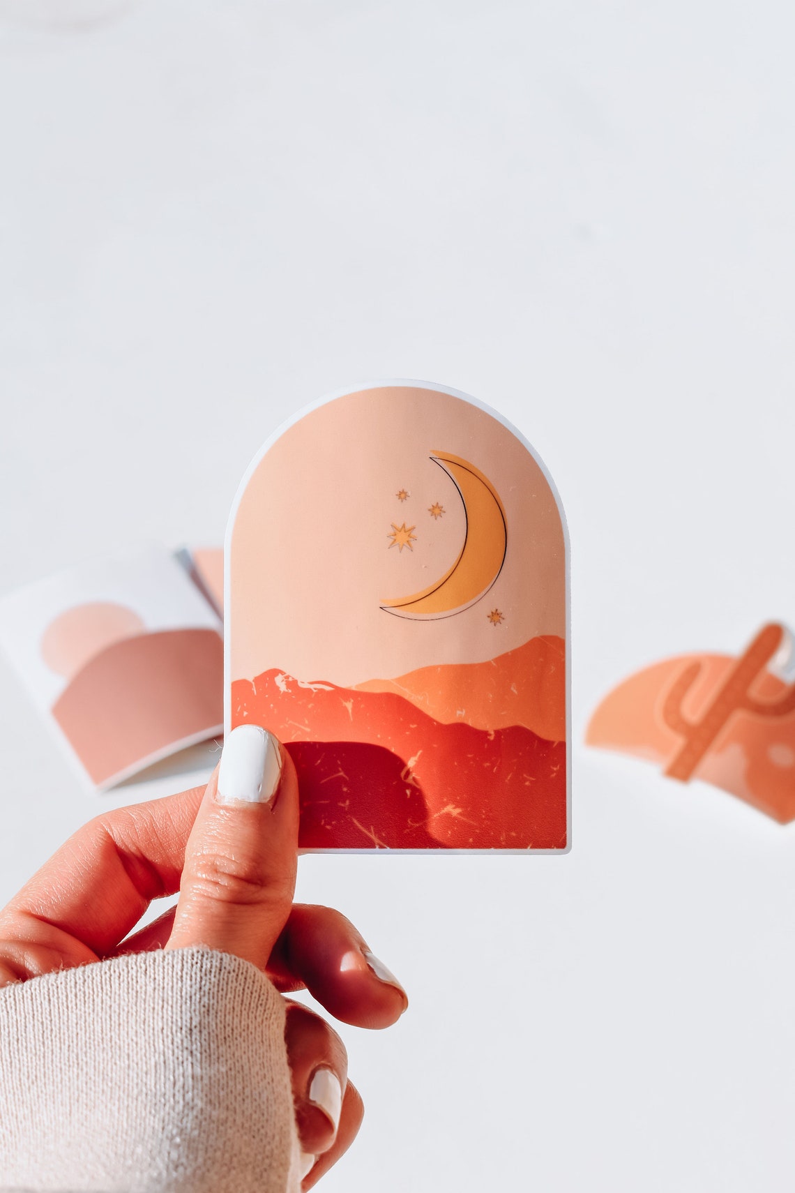 Waterproof Moon and Stars Sticker, Boho Sticker, Weatherproof Sticker ...