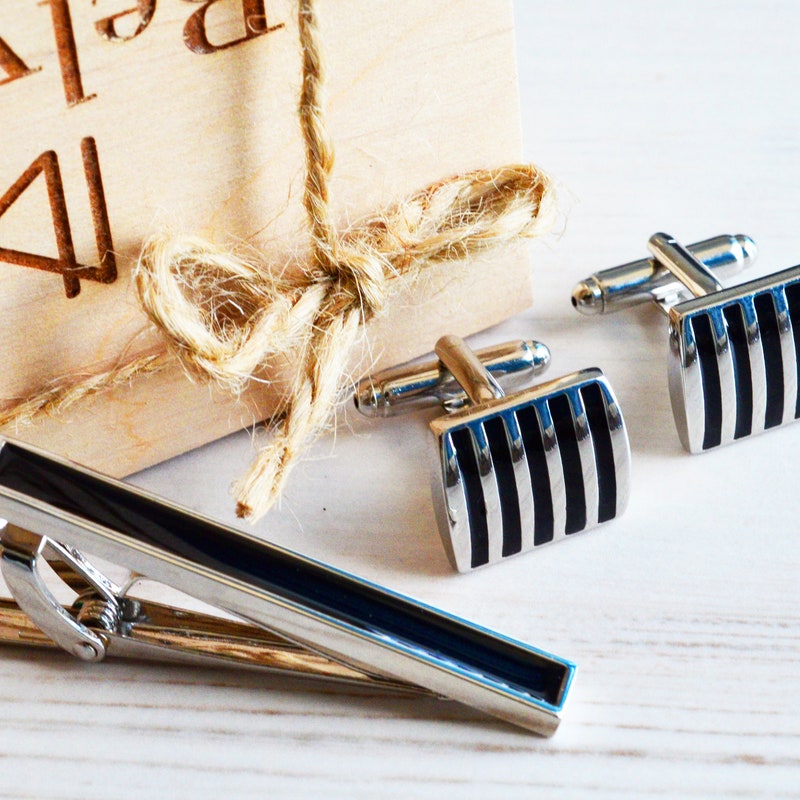 Cufflink Tie Bar Set - Etsy