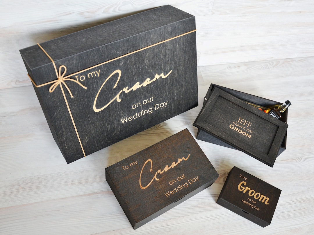 To My Groom on Our Wedding Day Box for Memory Gift From Bride, Wooden ...