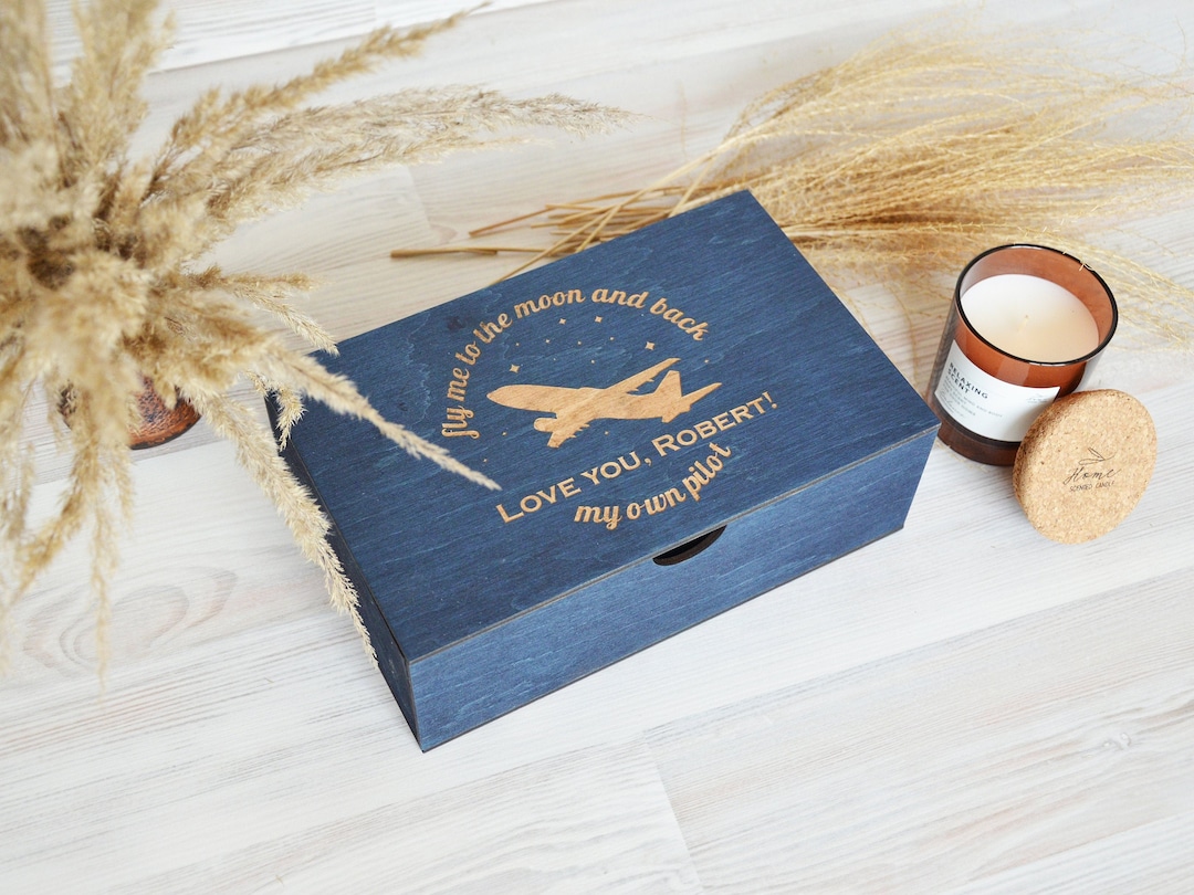 Pilot Birthday Gift Box for Him, Aviation Memory Gift Box for Husband ...