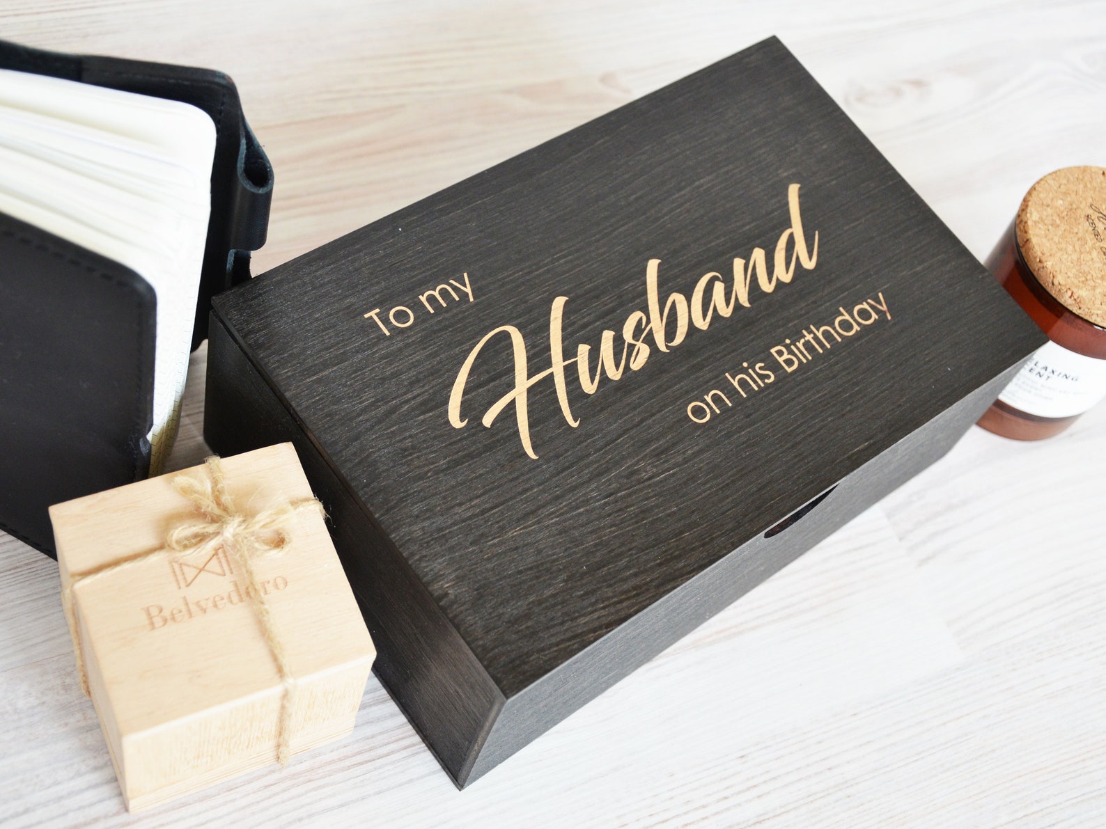 Personalized Wooden Memory Box: Husband Birthday Gift - Etsy