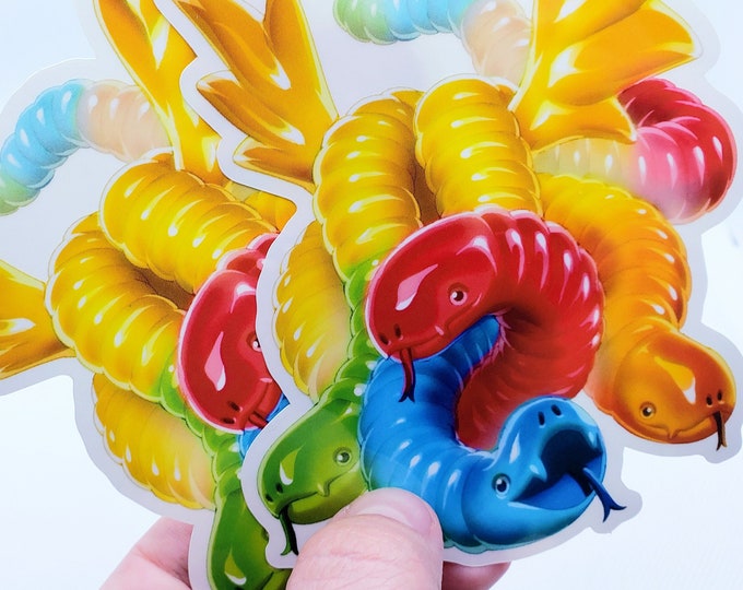 Gummy Wyrm Clear Vinyl Sticker - Etsy