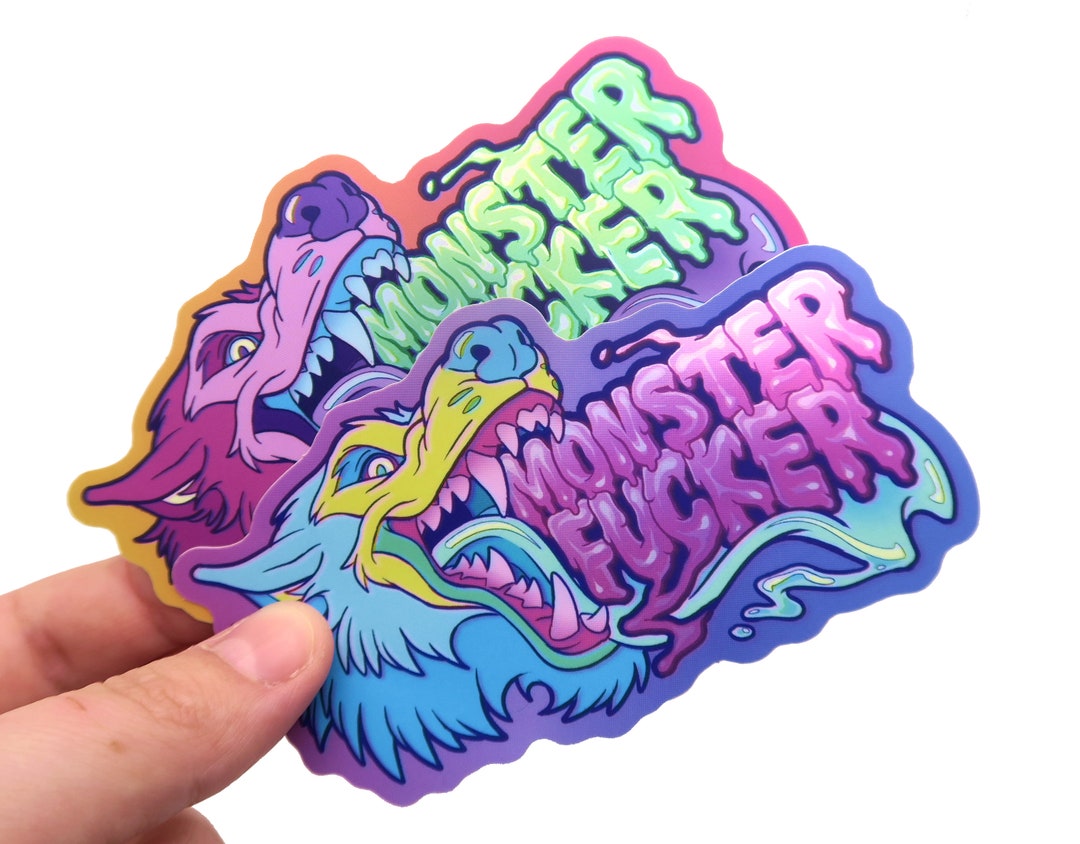 Monster Fucker Holographic Vinyl Sticker Etsy