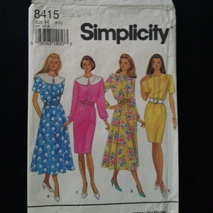 Simplicity 8415, Dress Pattern, Long Sleeve Dress, Short Sleeve Dress ...