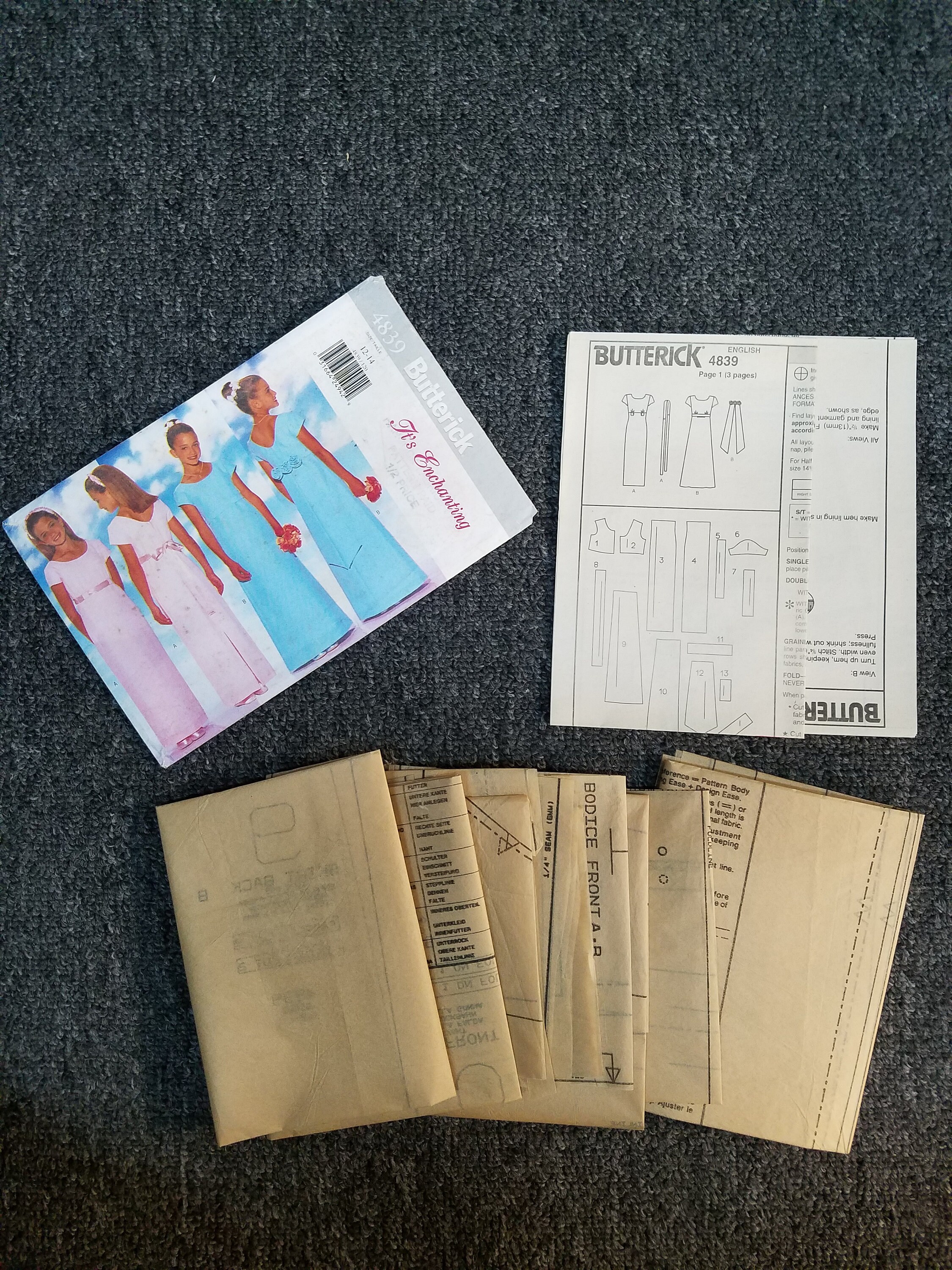 Butterick 4839, Girls Formal Dress, Flower Girl Dress, Wedding Dress ...