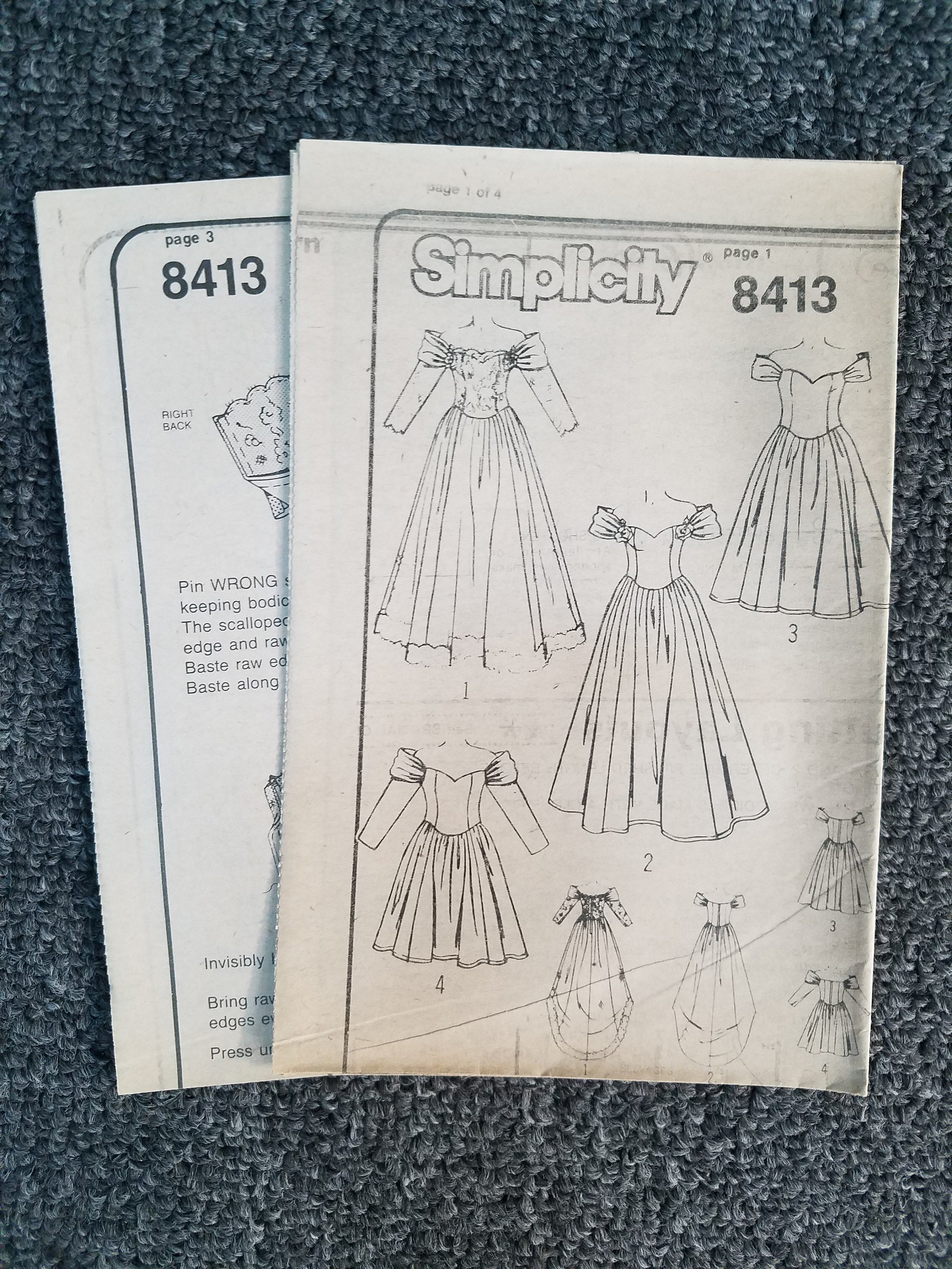 Wedding Dress Pattern, Simplicity 8413, Wedding Dress, Womens Clothing ...