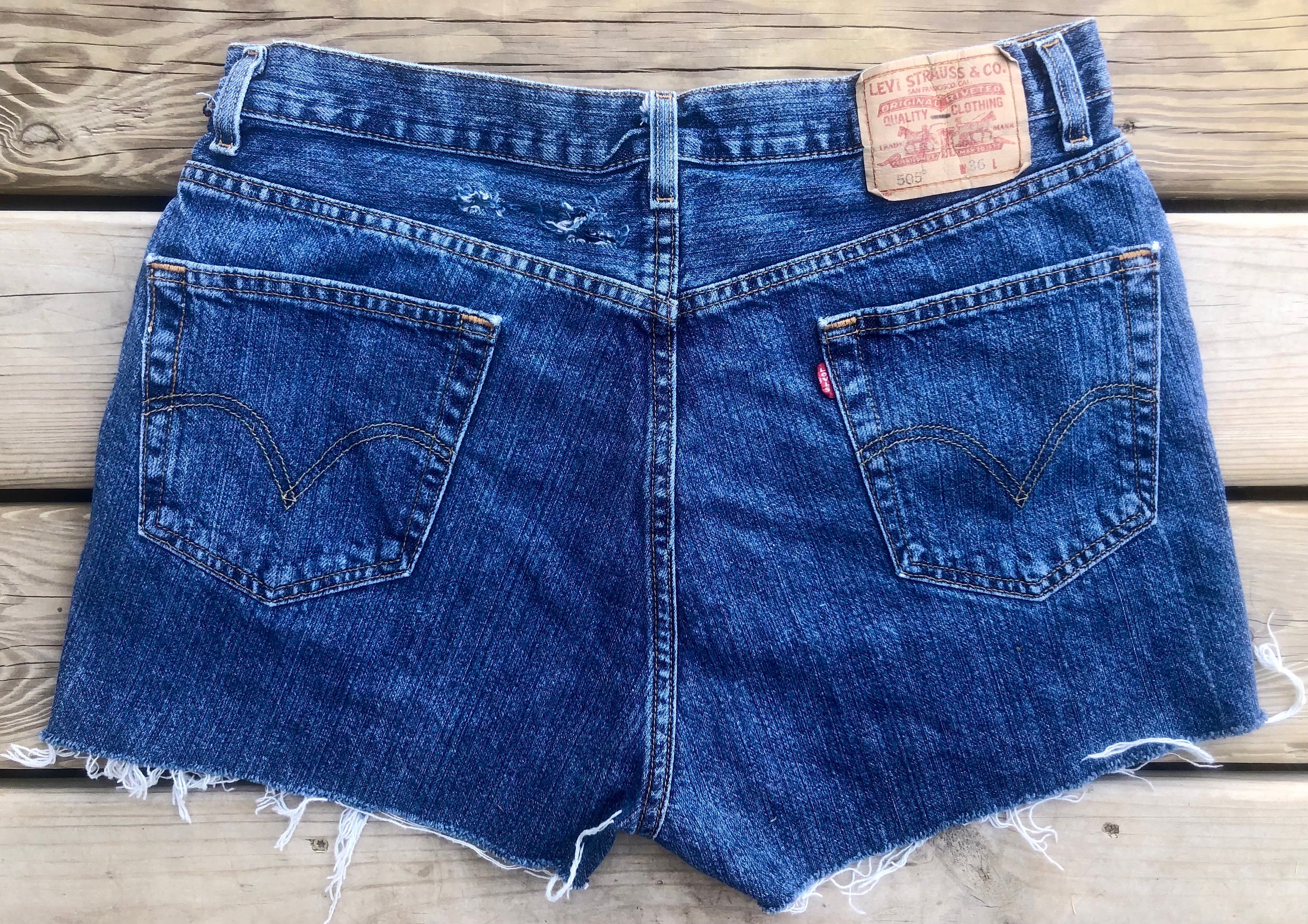 Cutoff Levi Jean Shorts Etsy España