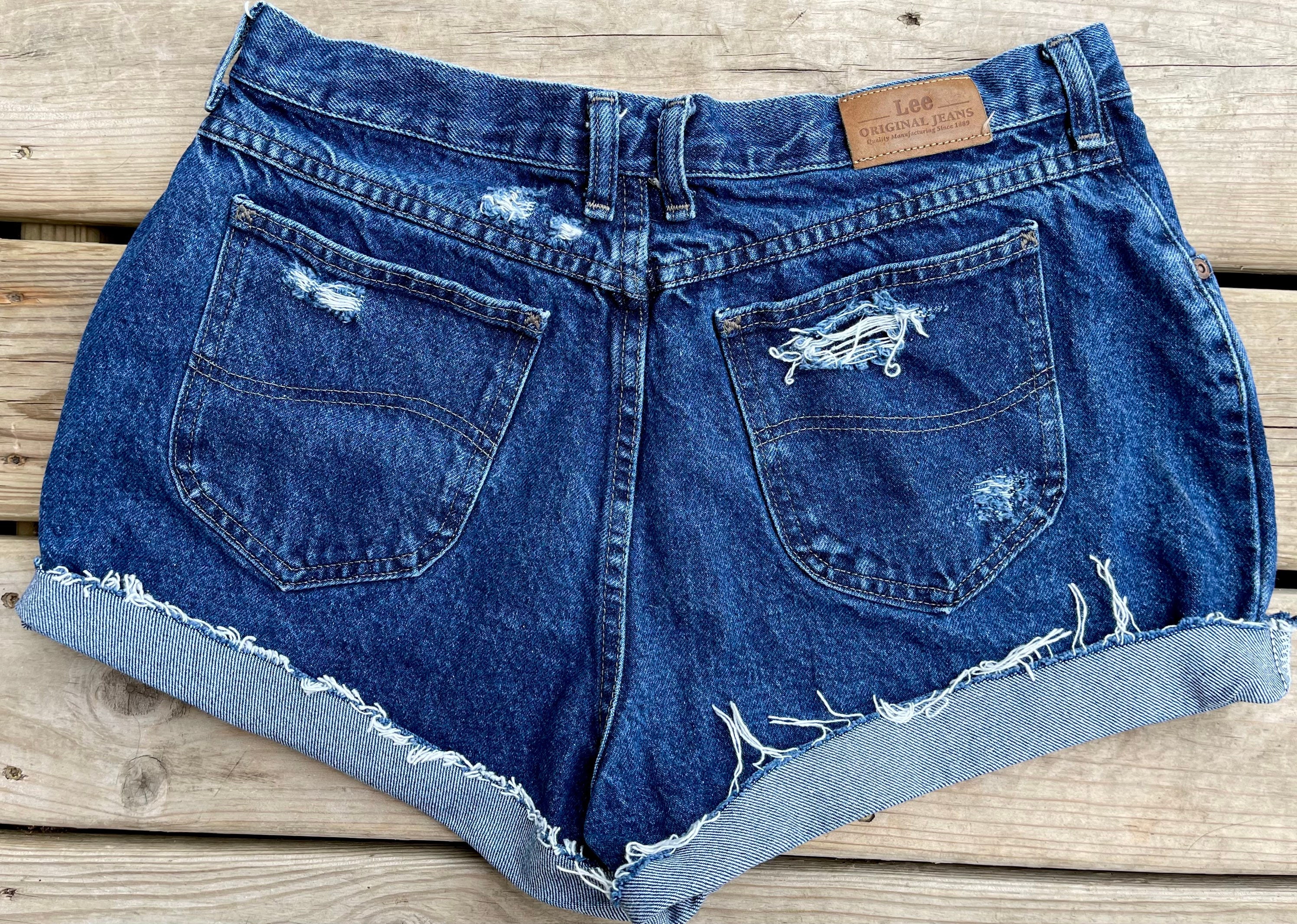 Bleach Denim Cut Off Shorts UK US Upcycled