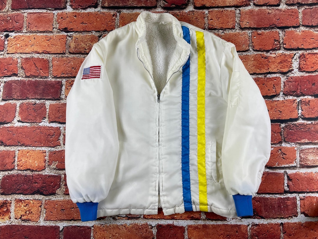 Vintage Lined Striped Racing Style Jacket, Vintage 80’s Jacket, Vintage ...