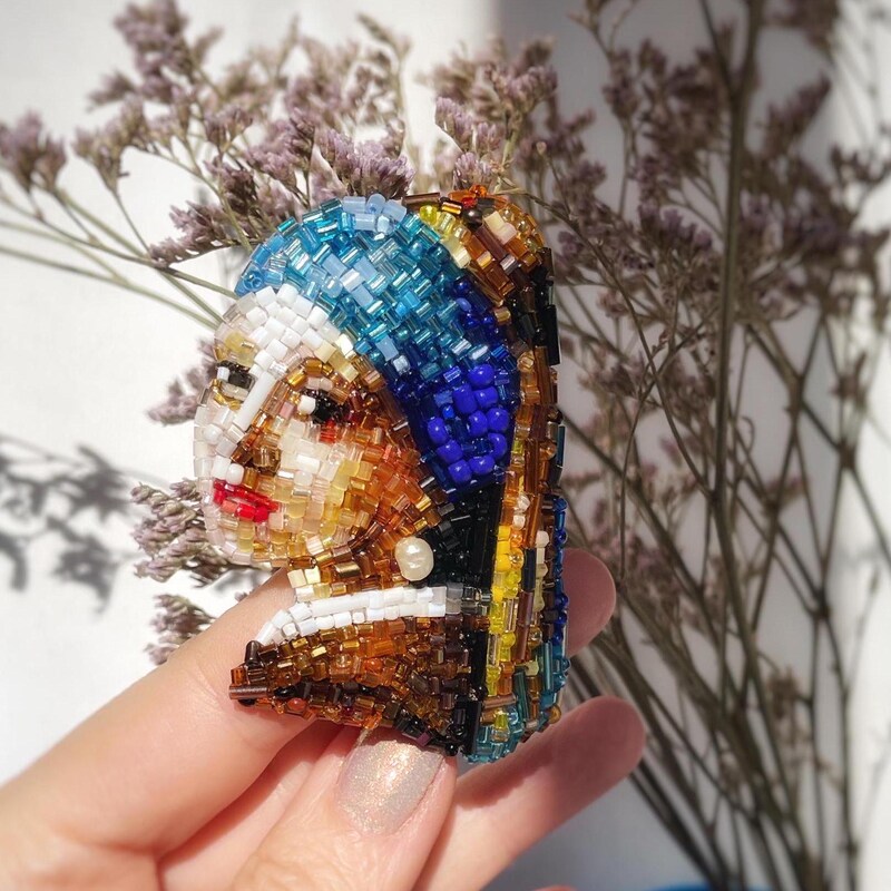 Beaded Brooch - Etsy