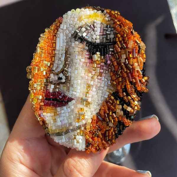 Beaded Brooch - Etsy