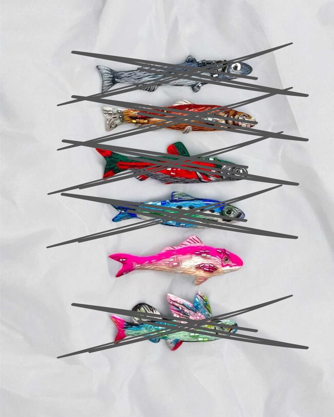 Fish Brooch Embroidered Fish Sea Animal Brooch Fish Jewelry Gift Brooch ...