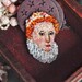 Embroidered Portrait Brooch Handmade Beaded Brooch Portrait of - Etsy