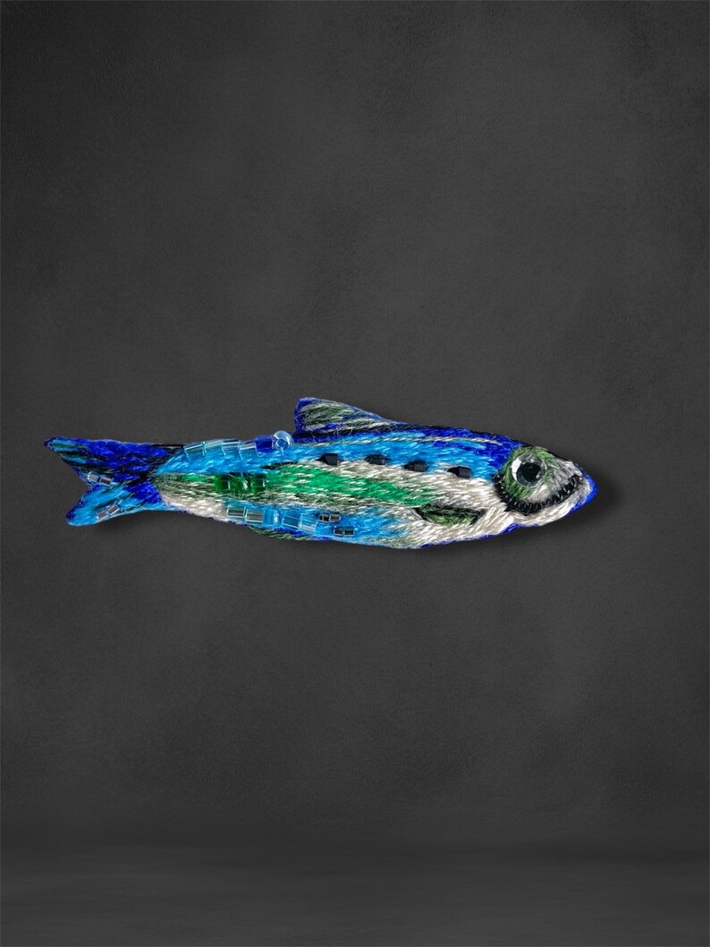 Fish Brooch Embroidered Fish Sea Animal Brooch Fish Jewelry Gift Brooch ...