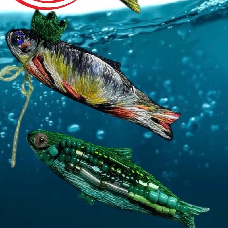 Fish Brooch Embroidered Fish Sea Animal Brooch Fish Jewelry Gift Brooch - Etsy