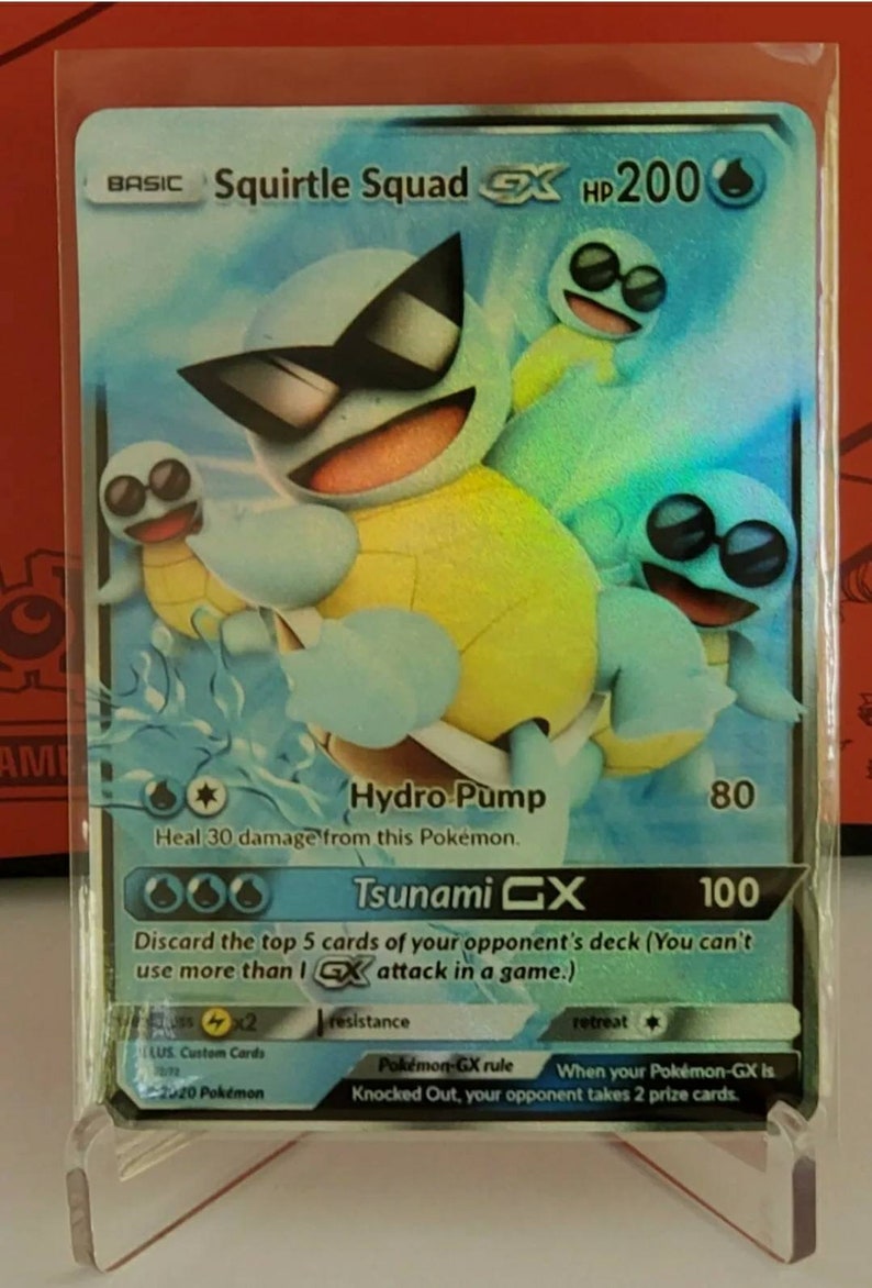 POKEMON SQUIRTLE SQUAD Gx Full Art Holographic Orica Card | Etsy