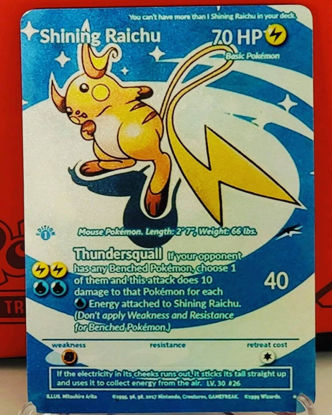 Custom Fan Made Pokemon Orica Card Shining Raichu Full Art - Etsy