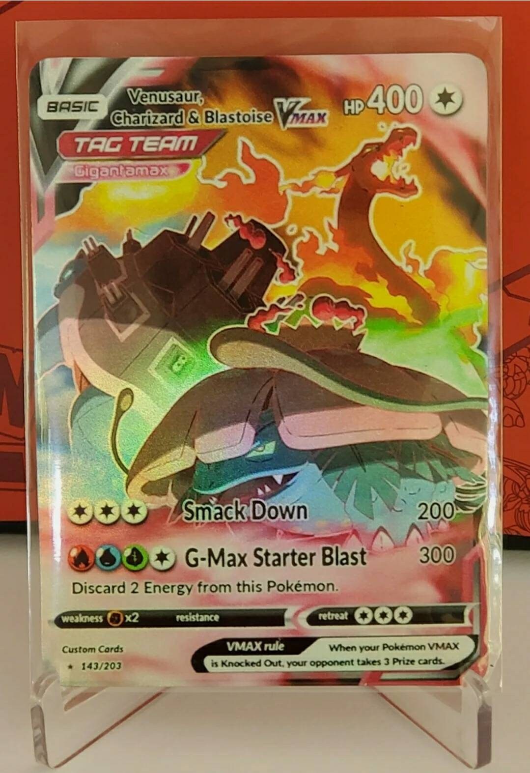 Shadow Gigantamax Charizard, Venusaur Blastoise VMAX Card! Custom Made ...