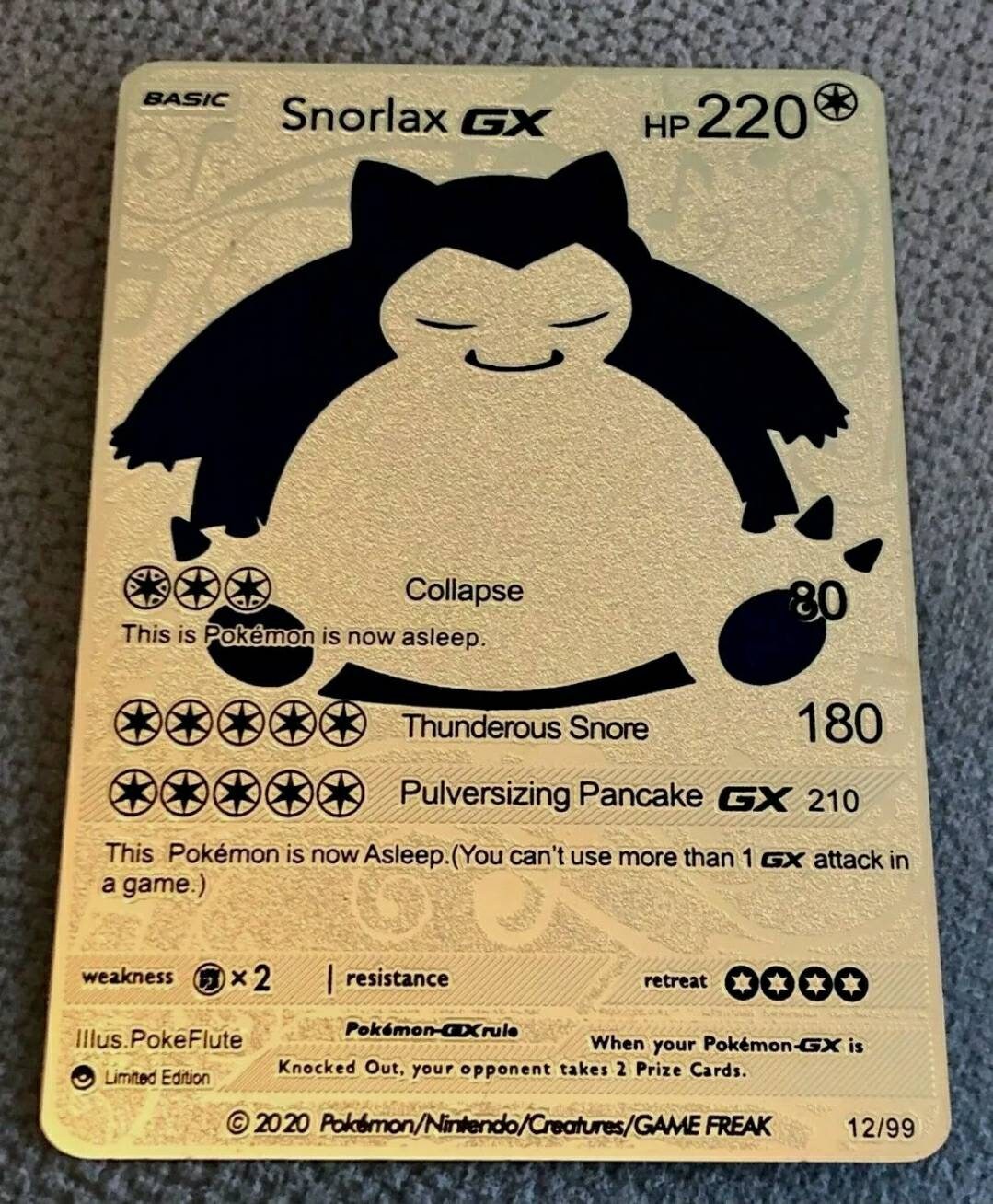 Snorlax Gold Card - Printable Cards