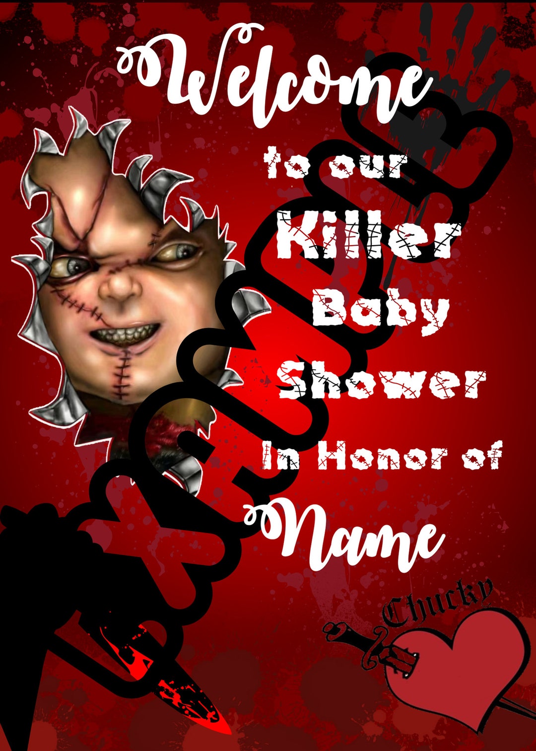 Chucky Baby Shower Welcome Sign, Boy Baby Shower Welcome Poster ...