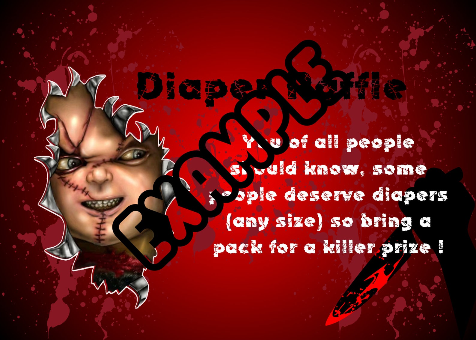 Chucky Baby Shower Invitation Diaper Raffle Made to Order - Etsy
