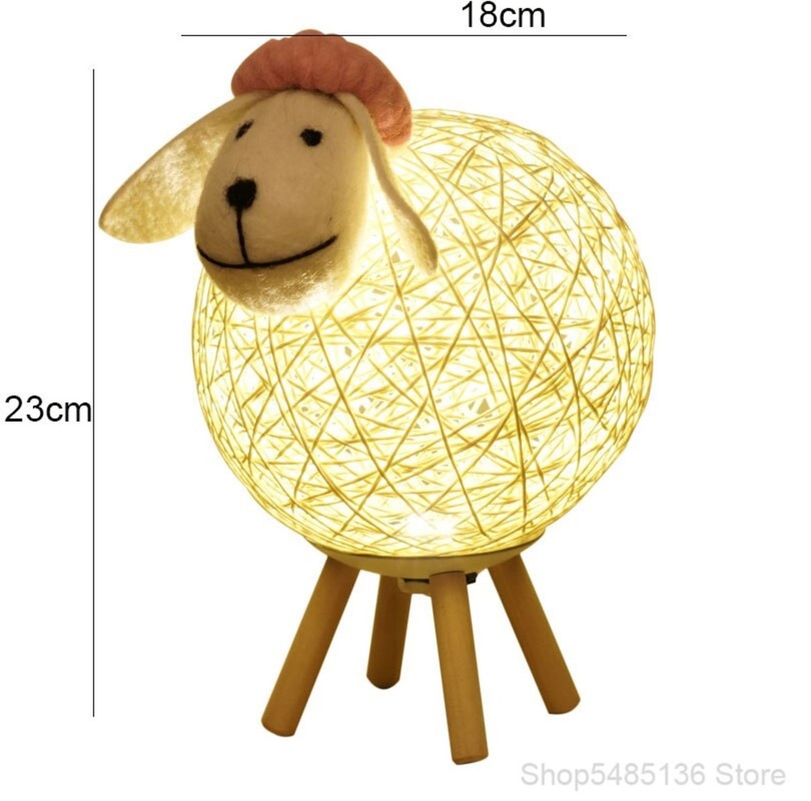 Cute Sheep LED Night Lamp Light creative Hand-woven lampshade | Etsy