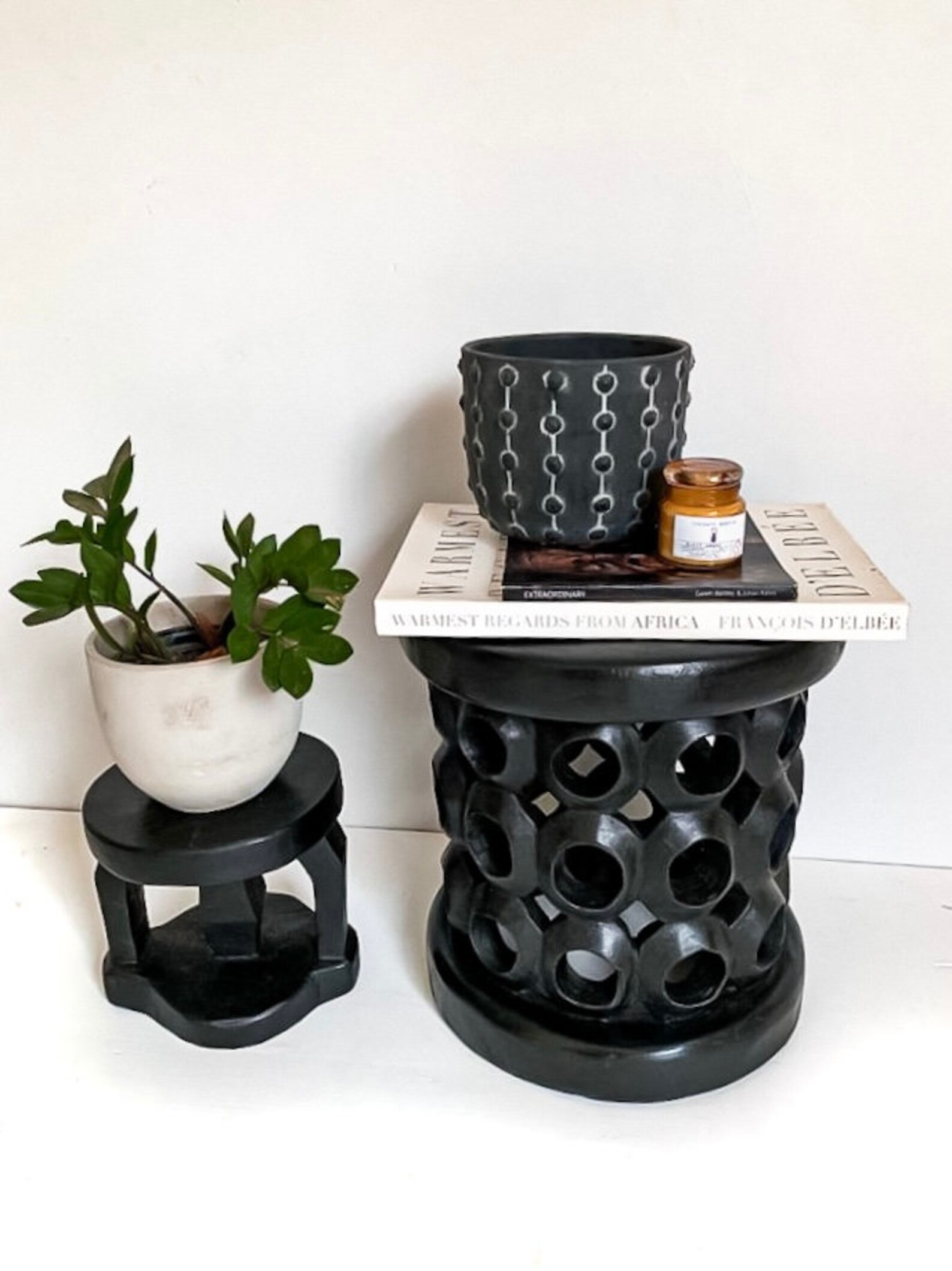 African Tonga Stool Black - Etsy UK