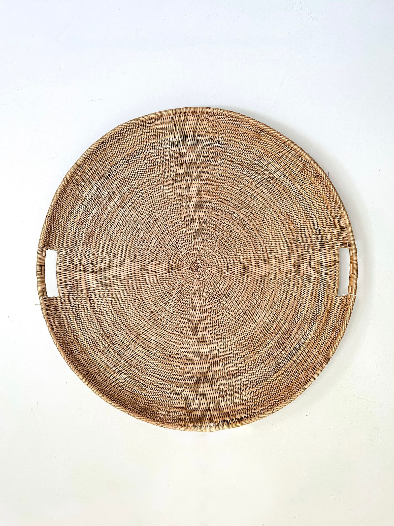 Large Round Woven Wall Basket Tray Outdoor Dining Table Large - Etsy