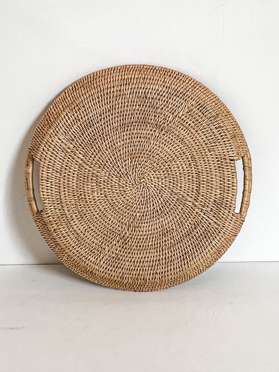 Decorative Round Basket Tray Coffee Table Tray Serving Tray | Etsy