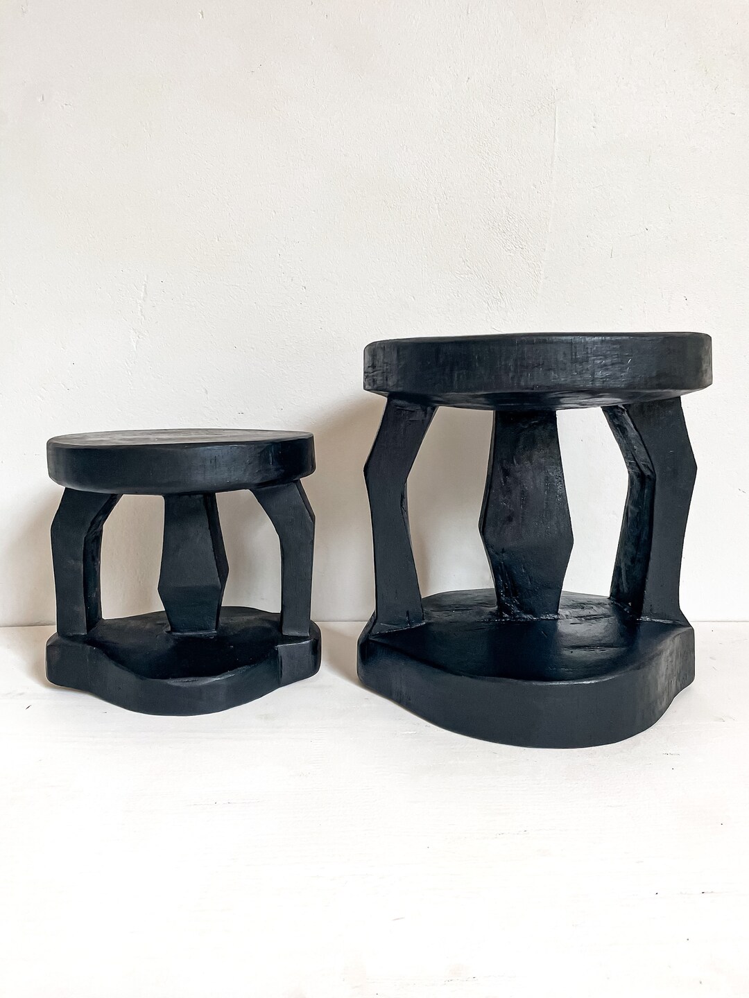 African Tonga Stool Black - Etsy UK
