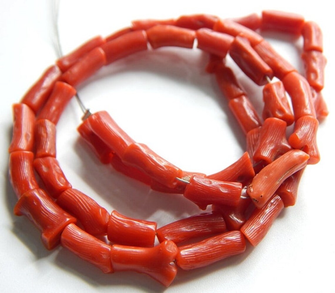 Italian Coral Roughold Coral Stick Roughnugget Beads Tube - Etsy