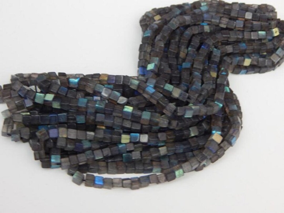 Labradorite Smooth Cube Shape Beads 5x4 Mm Approx 16inches Natural Top ...
