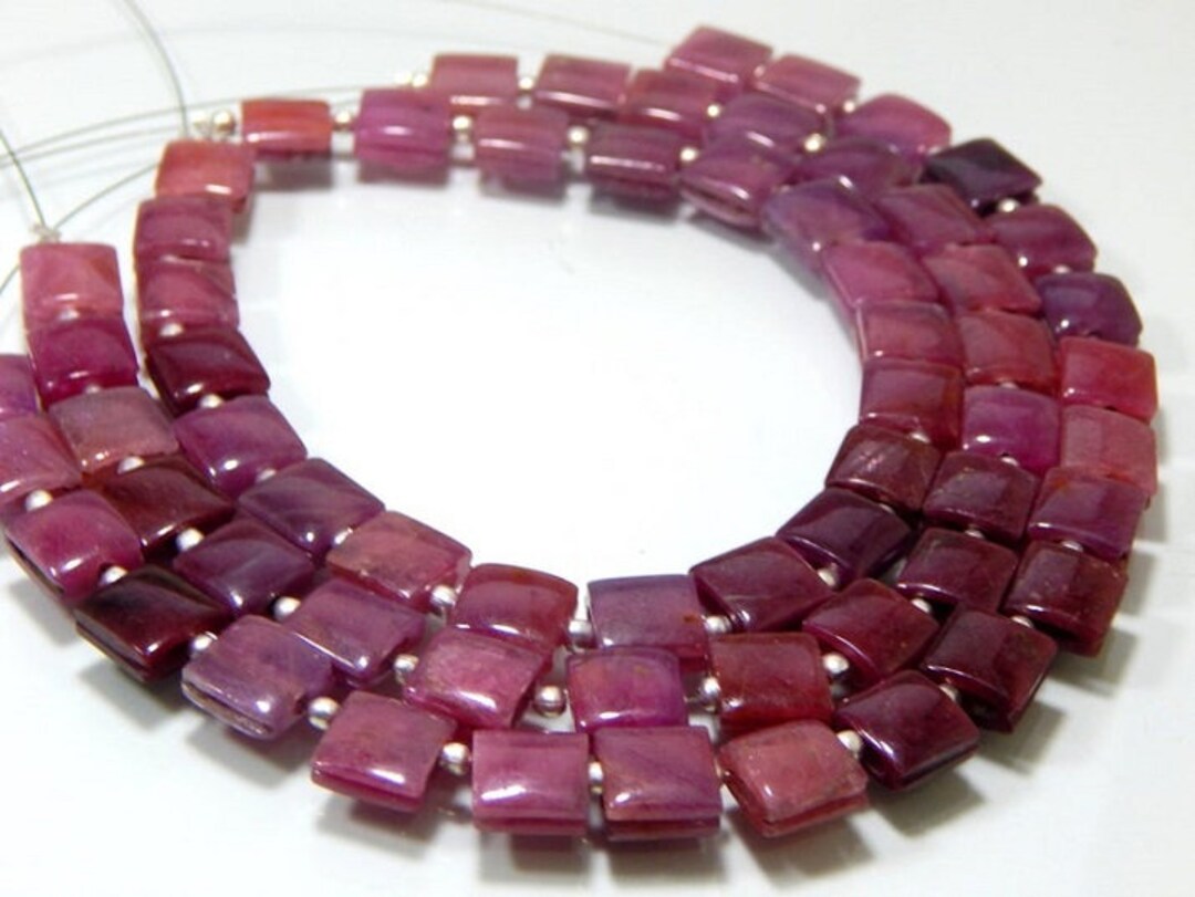 Ruby Smooth Square Beads Rectangle Shape 8x9.mm Approx 8inches Natural ...