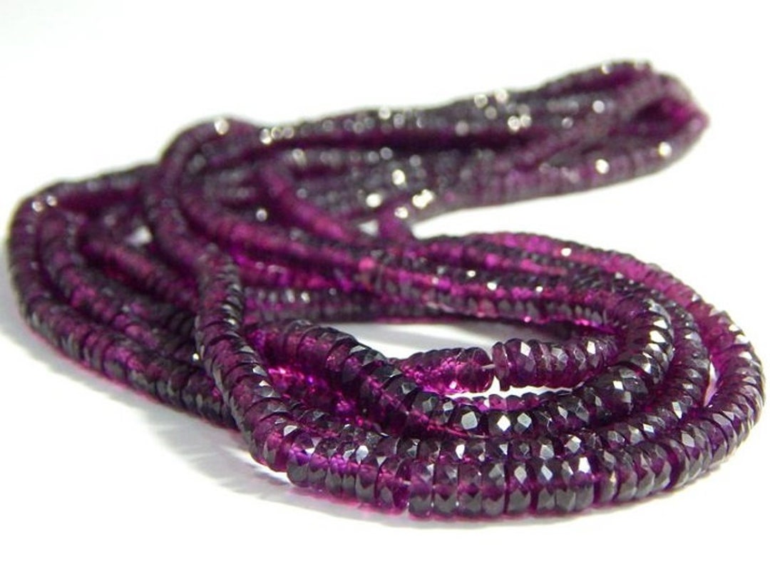 Garnet Faceted Tyre Beads Wheel Shape 5x4.mm Approx 7.5'' Inches ...