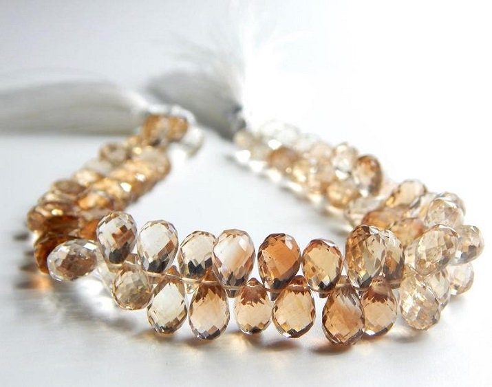 Imperial Topaz Golden Topaz Shaded Faceted Teardrop Beads Drop | Etsy