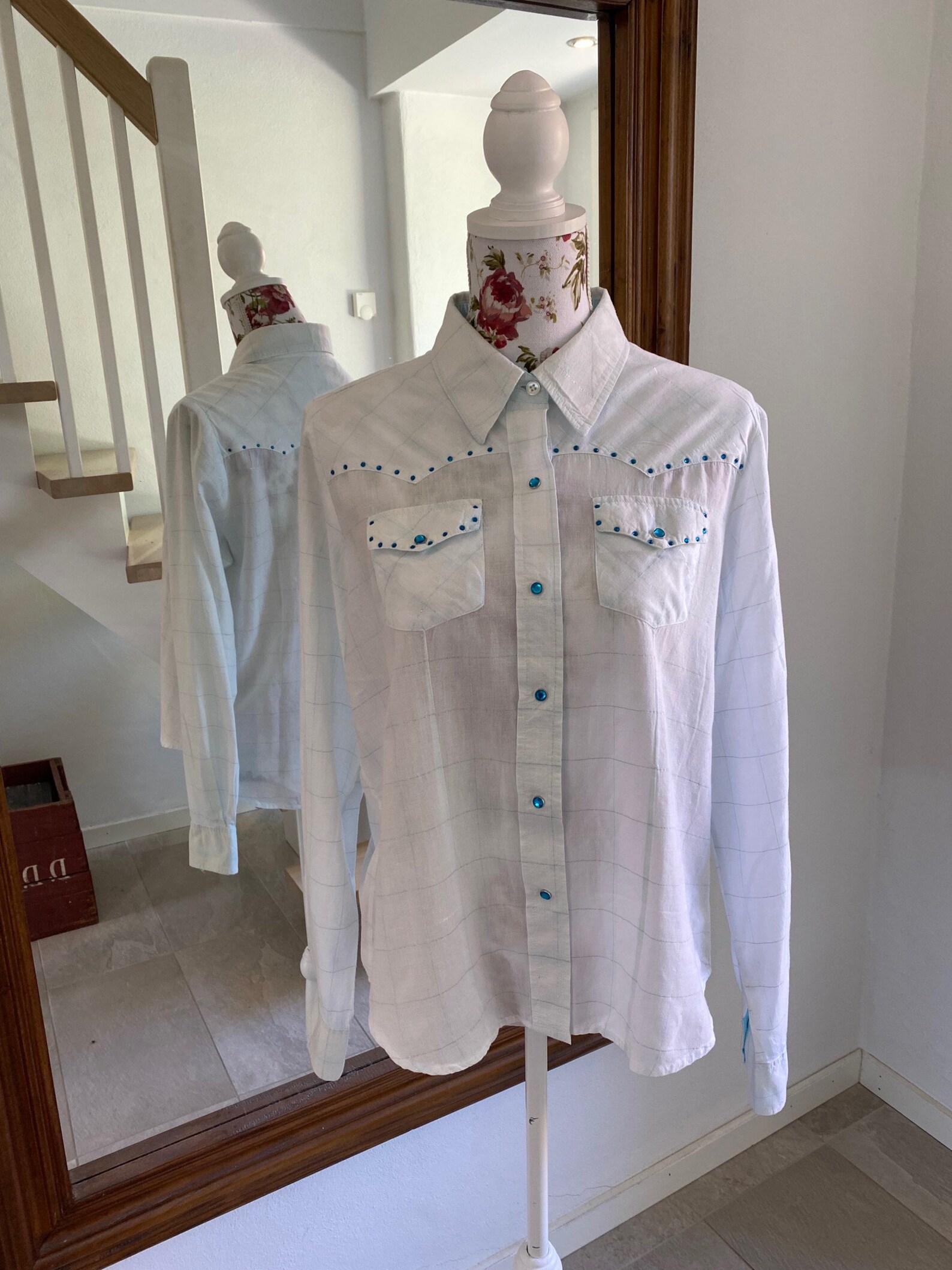 Vintage Country Western Blouse, 1980s Country Blouse, White Cowboy ...